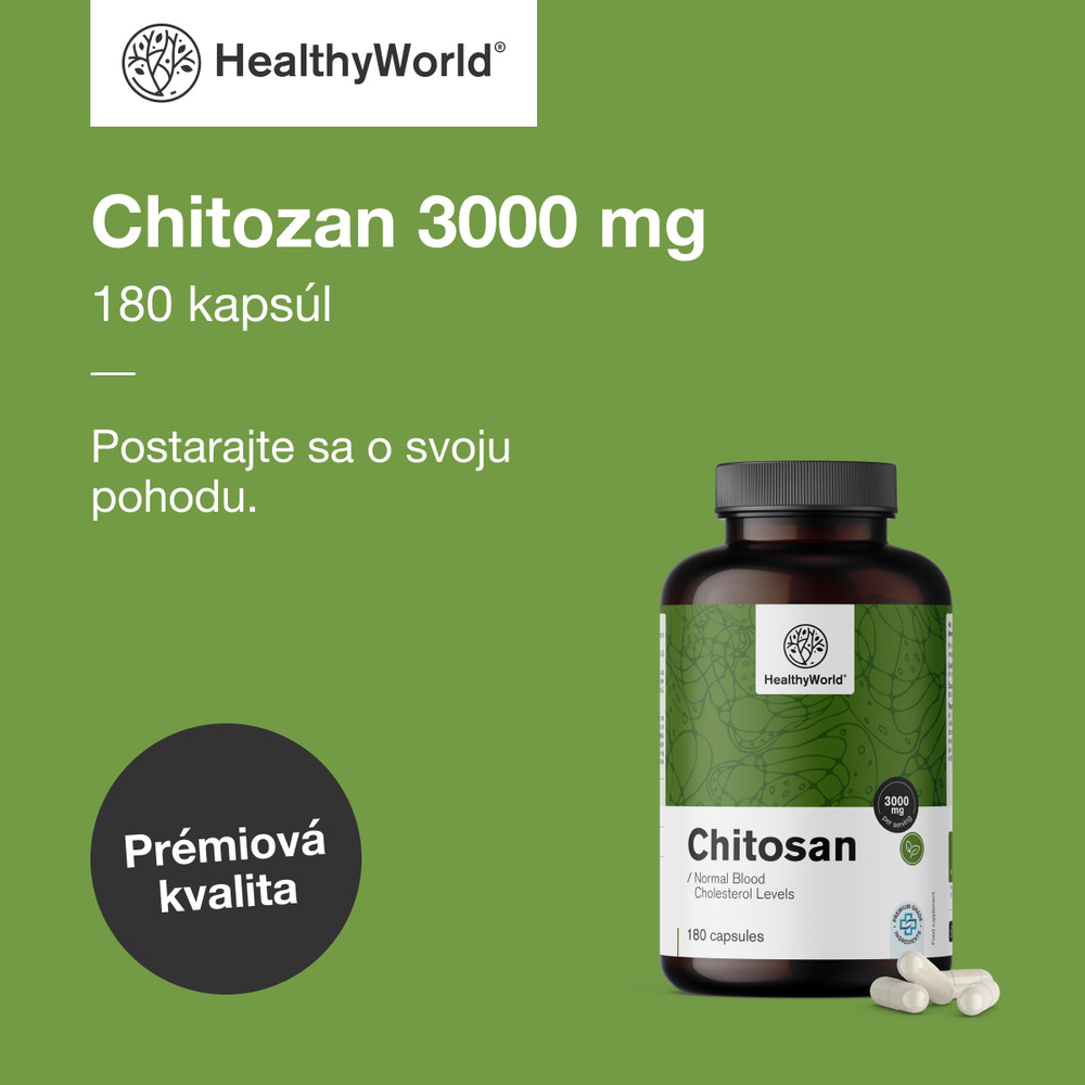 Chitozán 3000 mg, 180 kapsúl - Healthy-World.sk